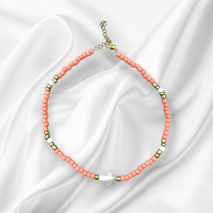 Collier Cross corail :: Shop Stainless